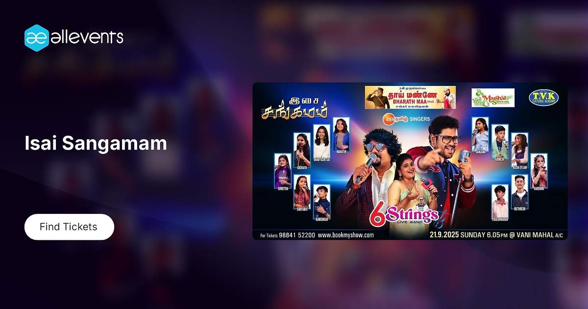 Isai Sangamam, Vani Mahal, Chennai, 21 September 2025 | AllEvents