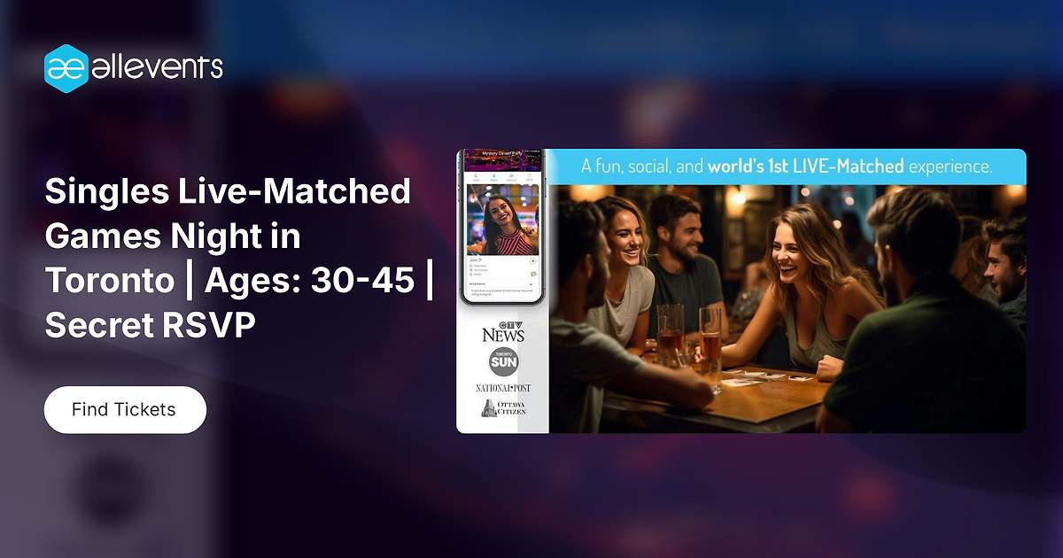 Singles Live-Matched Games Night in Toronto | Ages: 30-45 | Secret RSVP, Firkin @ Yonge, Toronto ...