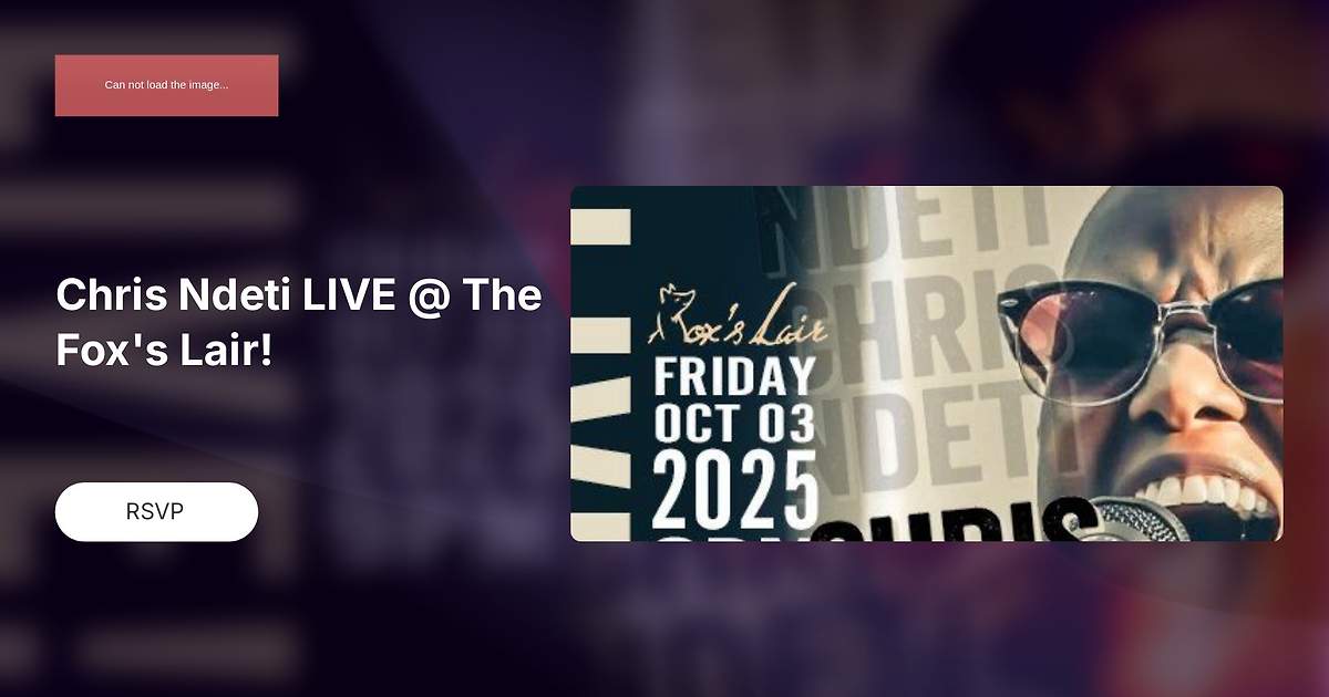 Chris Ndeti LIVE @ The Foxs Lair!, The Fox's Lair at Olde Town Inn, Augusta, 3 October 2025 ...